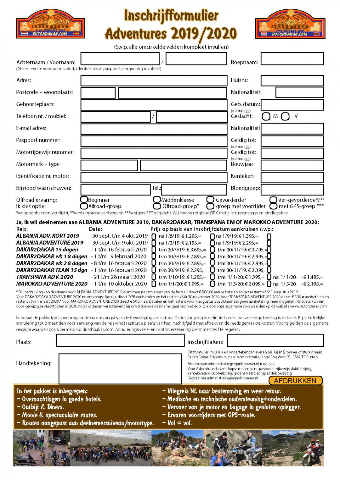 Programma Albania Adventure 2019 – kort | Dutch Dakar Adventure